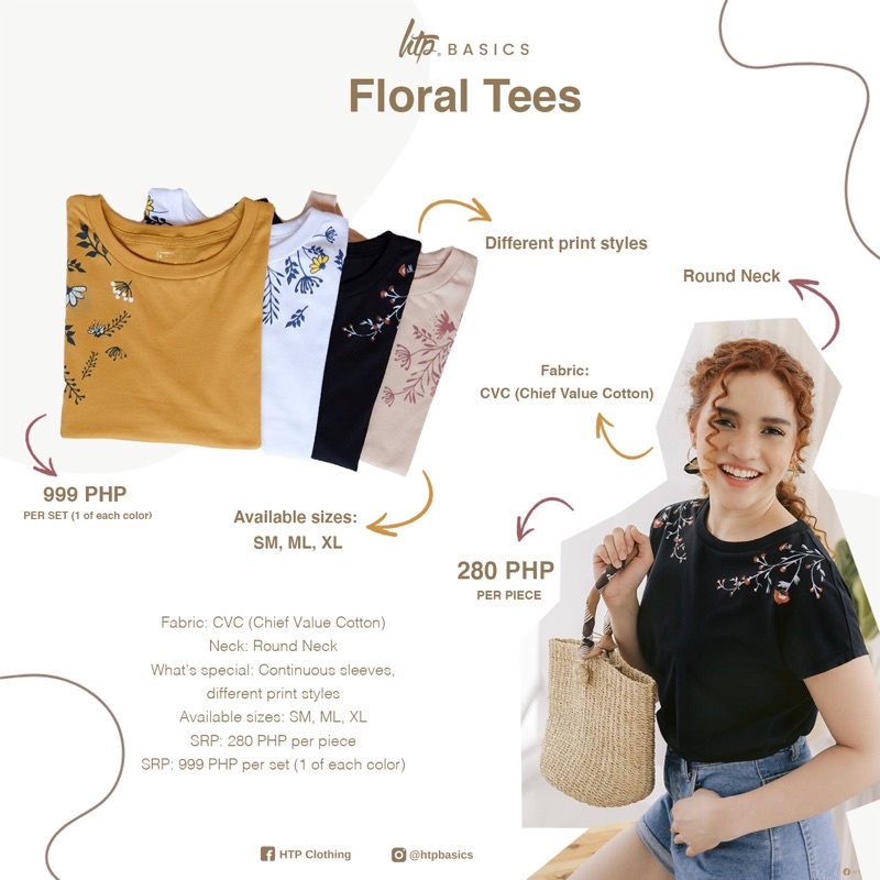 HTP BASICS summer collection FLORAL | Shopee Philippines