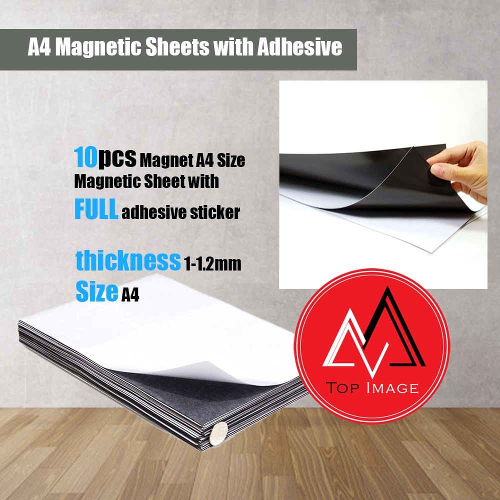 10 pcs Cheap rubber magnet self adhesive A4 size magnetic sheet sticker ...