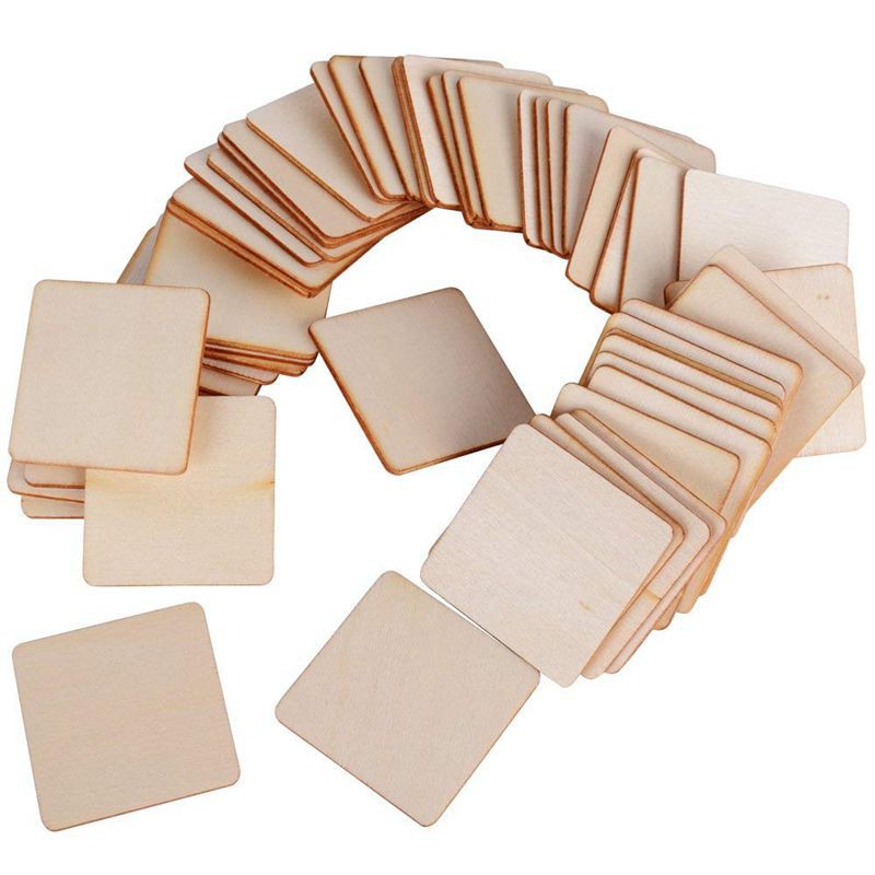 50 diy square decorative wood slices | Shopee Philippines