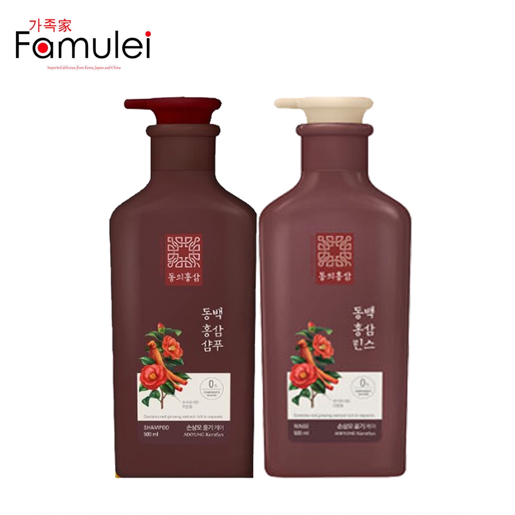 Kerasys Dong Yi Hong Sam Camellia Red Ginseng Shampoo / Rinse 500ml ...