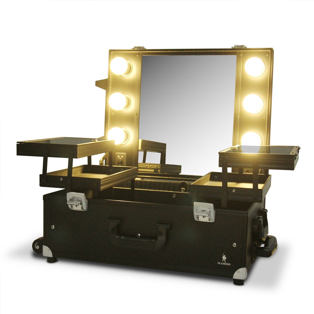 Gladking Hollywood Vanity Trolley Plain Black | Shopee Philippines