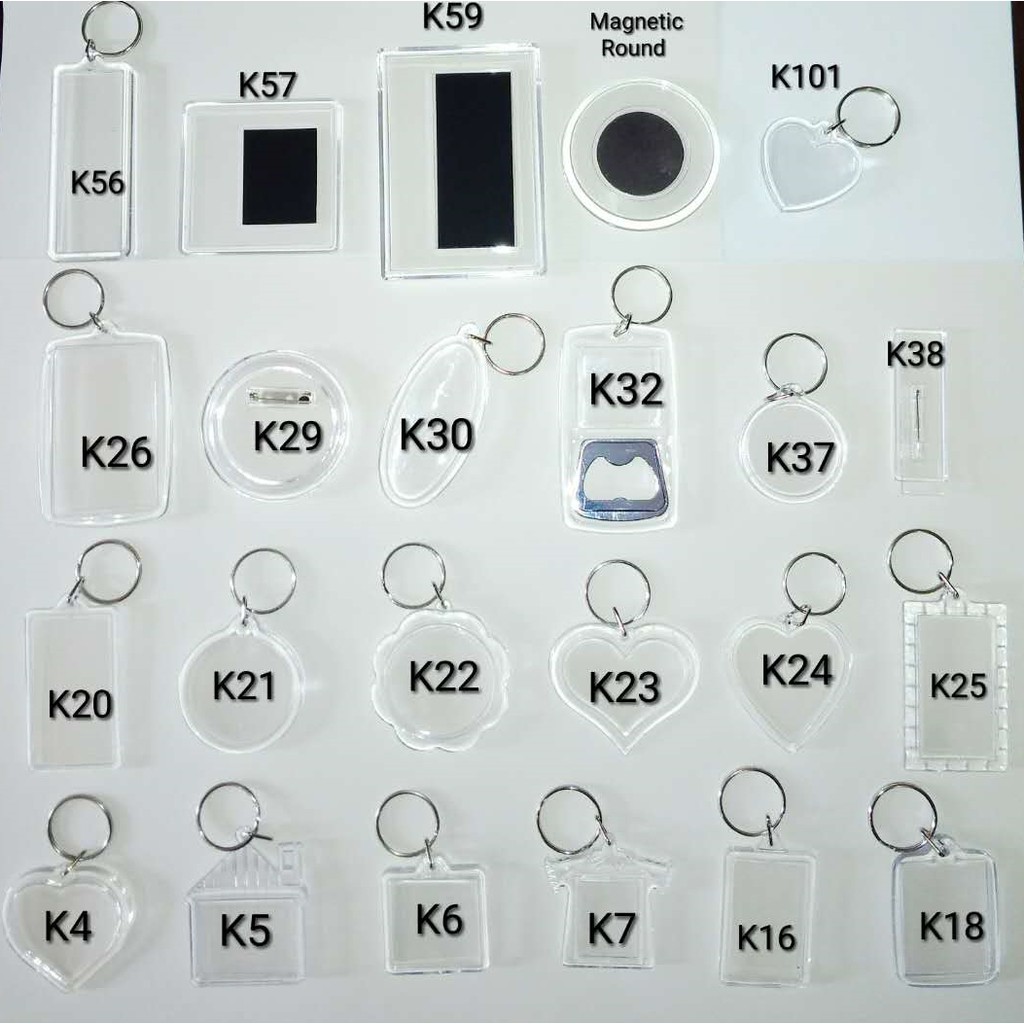 5PCS Acrylic Keychain Blank | DIY Photo Insert in various shapes ...