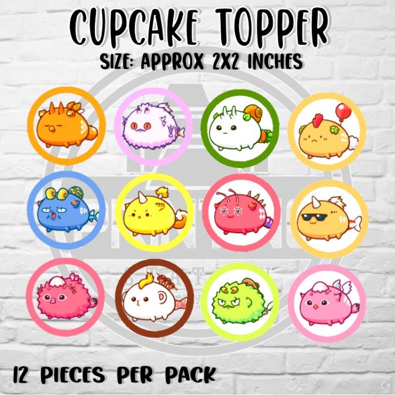 Axie infinity theme cupcake topper | Shopee Philippines
