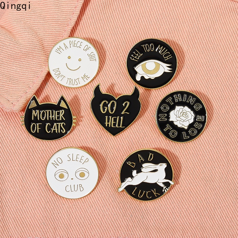 Cartoon Animal Cats Enamel Pin No Sleep Club Brooch Badges Laple Pin ...