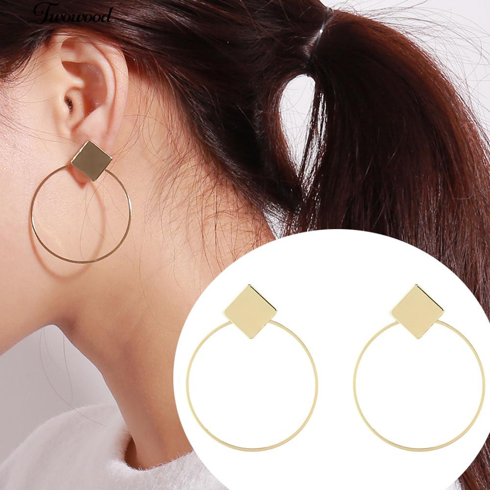 Geometry Diamond Ear Hoop Club Jewelry Round Gift | Shopee Philippines