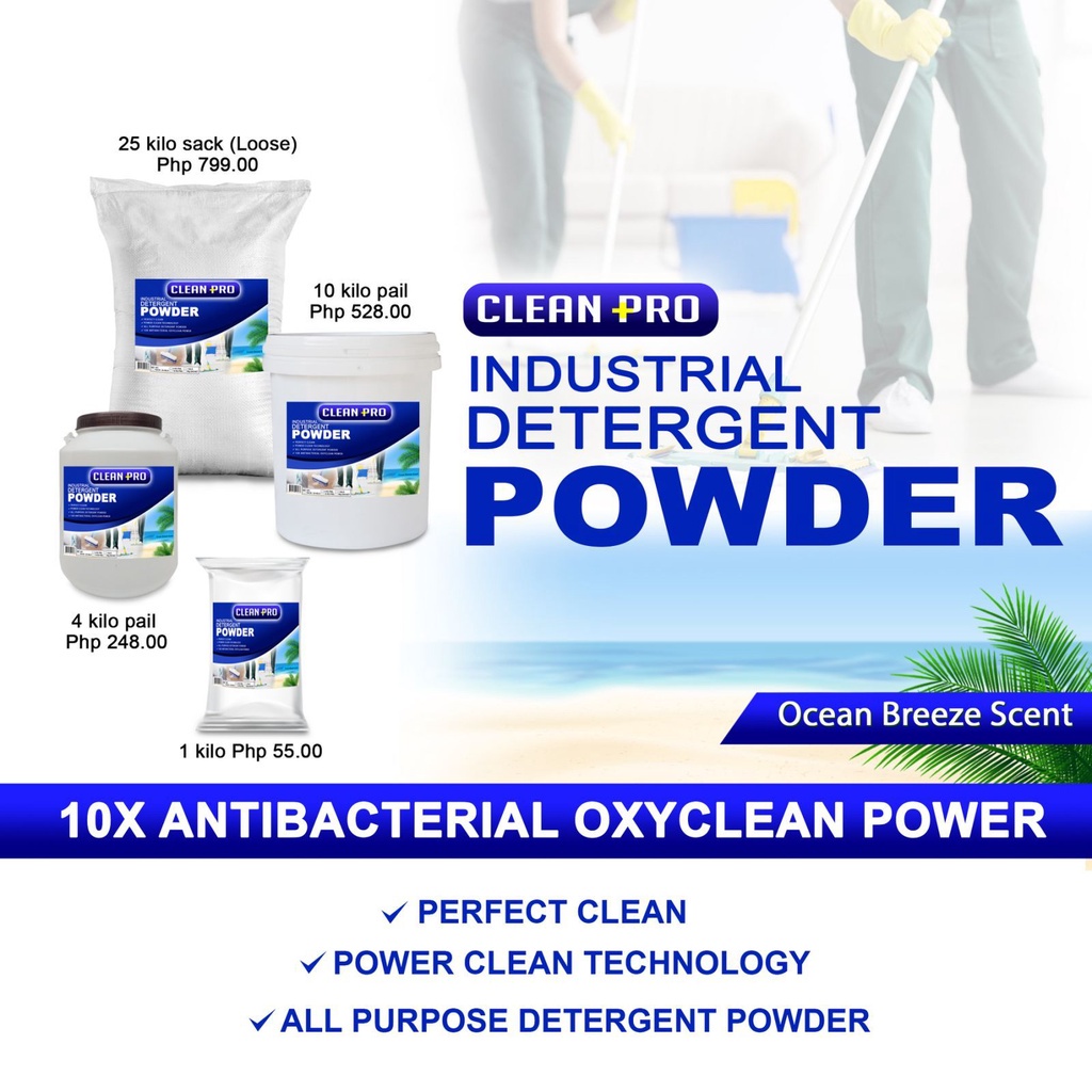 Clean Pro Industrial Detergent Powder 1Kg | Shopee Philippines