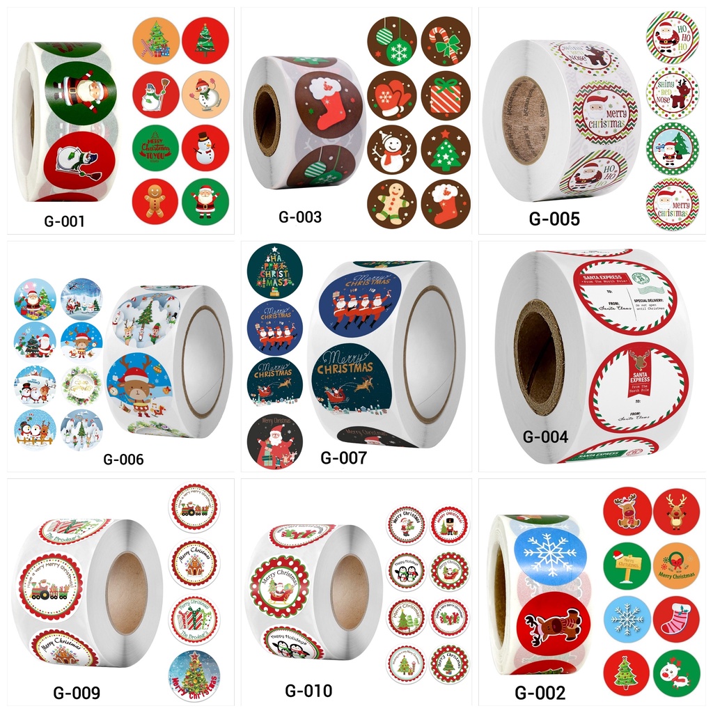 500 pcs/Roll Christmass packaging sticker for seal label Decor ...