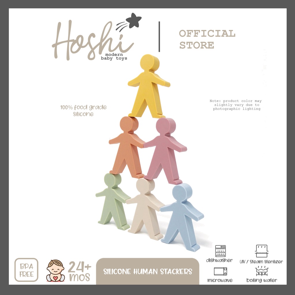 Hoshi Baby Silicone Human Stacking Toy for Toddlers and Kids Montessori ...