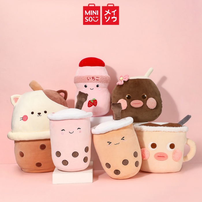 Miniso Beverages Series Pillow Strawberry Milk Shake and Little Bear ...