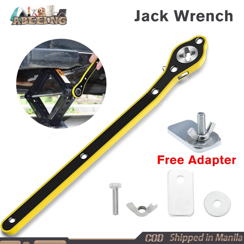 Car Jack Wrench Tools WIth Adapter Jack Auto Labor-Saving Jack Ratchet ...