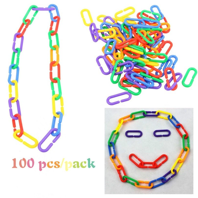 95pcs Plastic C-clips Hooks Chain Links C-links Diy Toy | Shopee ...