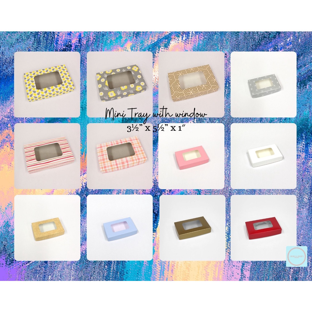 20 pcs - 3.5 x 5.5 x 1 Mini Tray Pastry / Chocolate Box with Window ...
