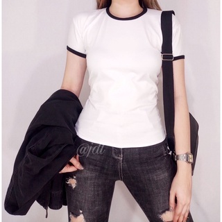 Plain Ringer Tees ( FIT UP to MEDIUM) | Shopee Philippines