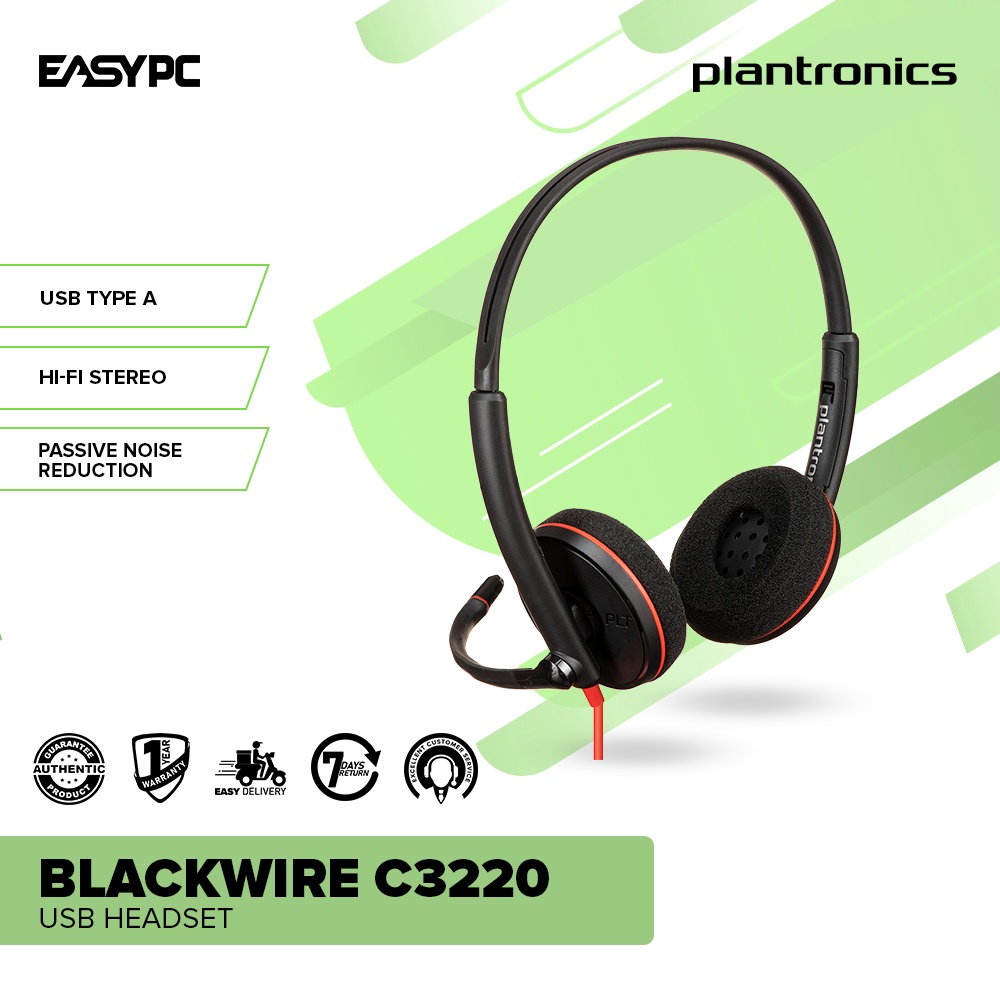 EasyPC | Plantronics Blackwire C3220 Noise-canceling microphone with ...