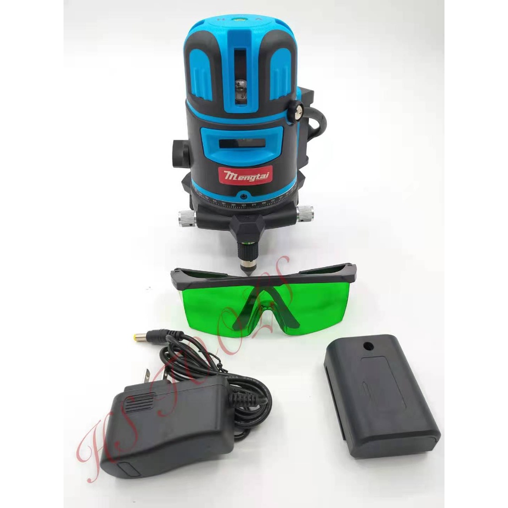 No2 Cross Line Laser Level 5line Automatically Leveling 360 Degrees Can Rotate Green Shopee