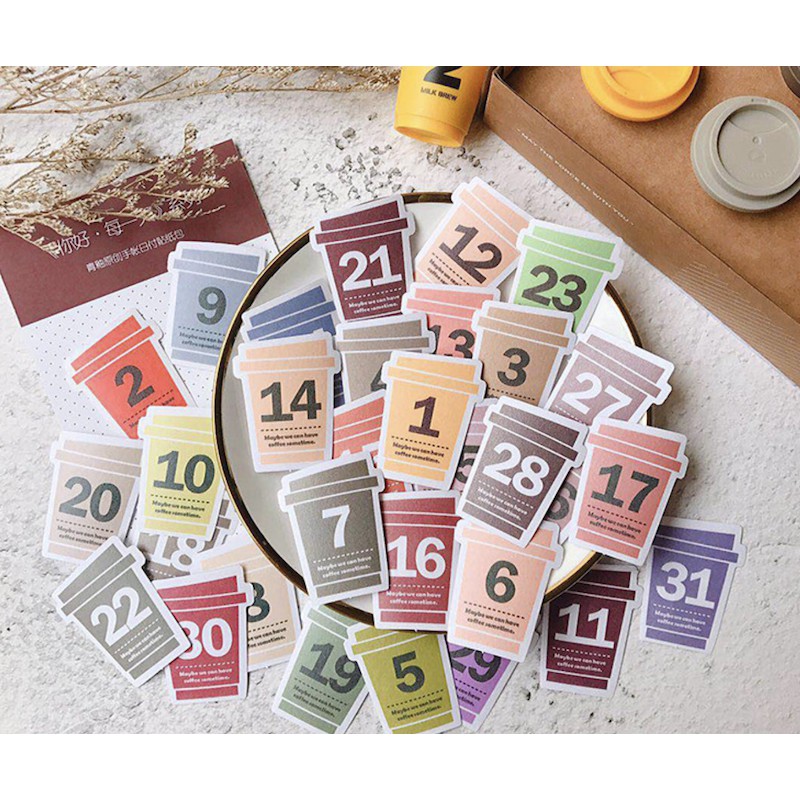 Dates and numbers theme sticker set | Shopee Philippines