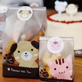 50pcs/set Plastic Bags Bakery Baking Packaging Bag for Cookies Bread ...