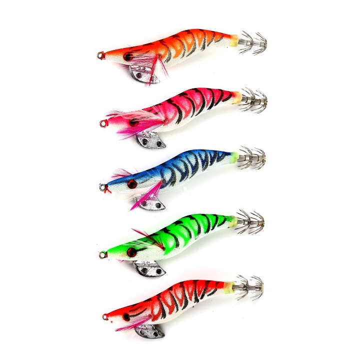 SYFishing 5pcs/set Fishing Lure Luminous Squid Jig 2.5# 3.0# Fishing ...