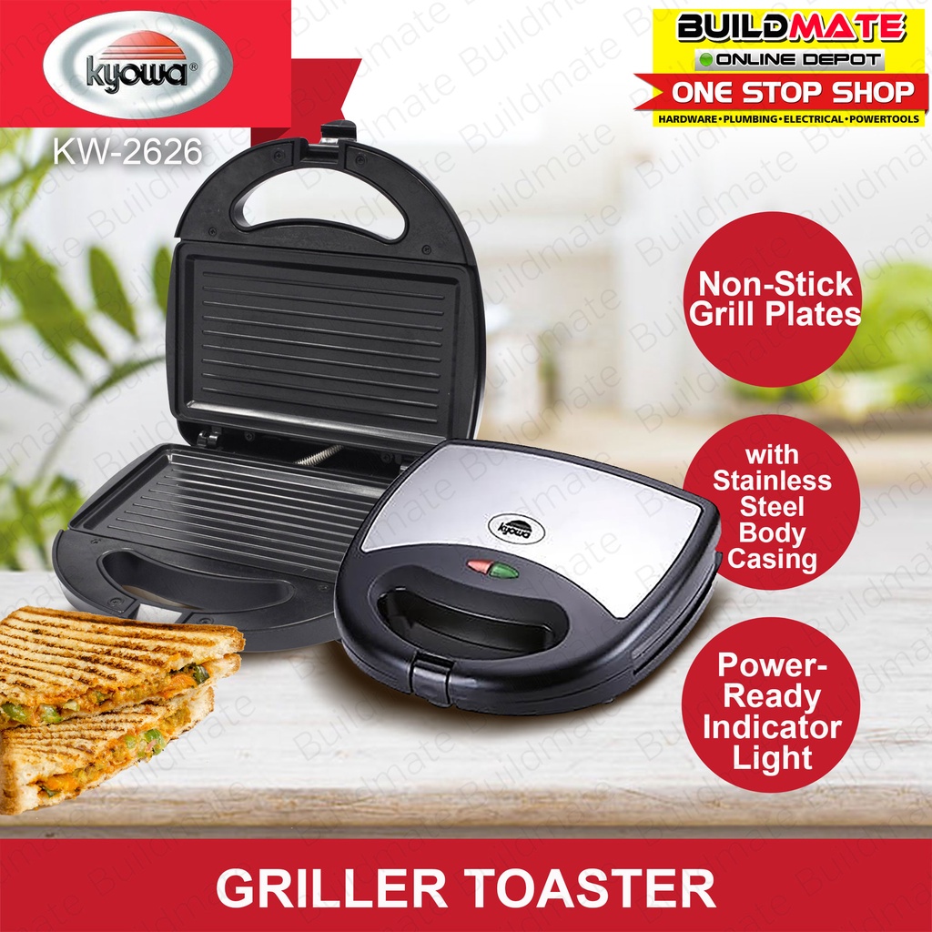 KYOWA Electric Griller Toaster Black Non Stick 750W with Stainless Body ...