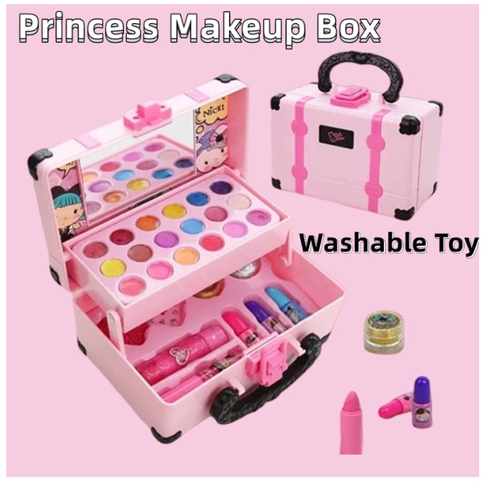 32PCS Kids Makeup Toys Girls Real Makeup Kit Washable Non-toxic Makeup ...