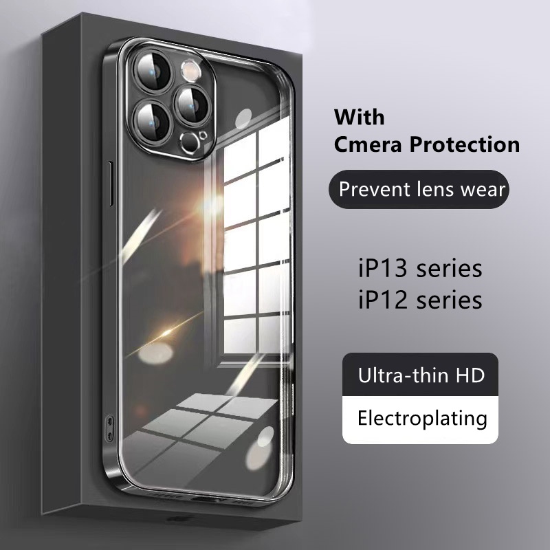 Hard clear case for iPhone 13 Pro max 12 pro max Transparan Electroplated casing | Shopee ...