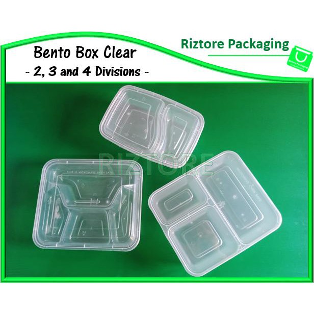 IBOX Clear Microwavable Container 2div/3 div/4 div (50pcs/pack ...