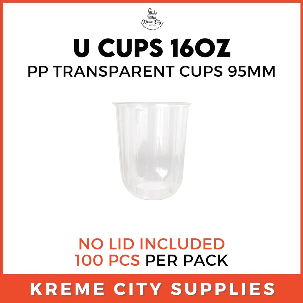 PP U Cups 16oz | Food Grade U-Shaped 500mL Cups (95-500U) 95mm Diameter ...