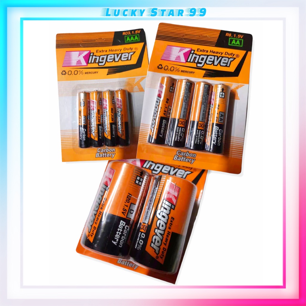 Kingever Battery AA, AAA, D Extra Heavy Duty | Shopee Philippines