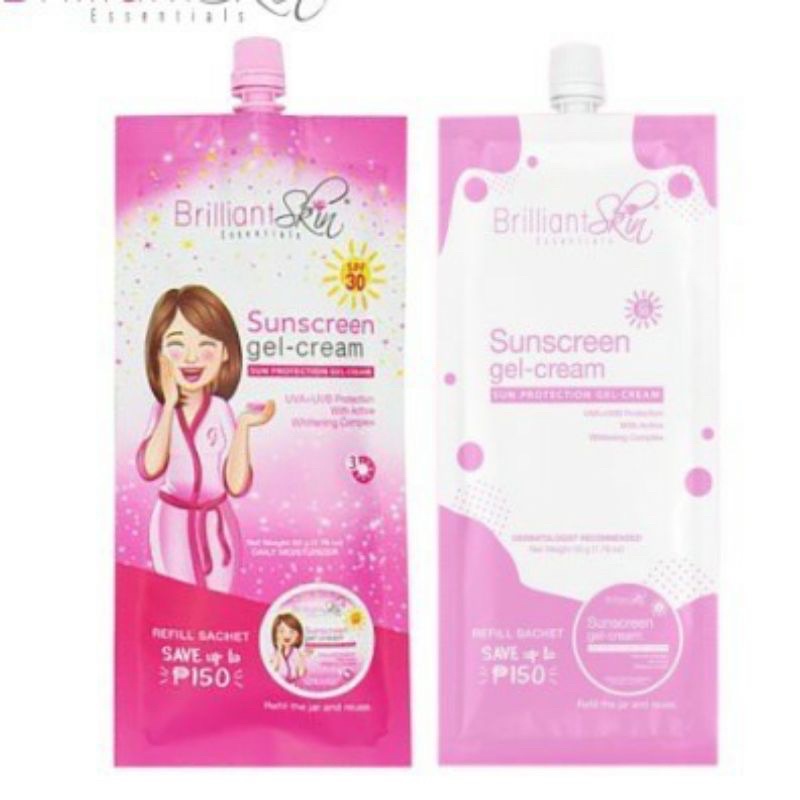 Brilliant Sunscreen Gel Cream and Hydrating Sunscreen in 50g | Shopee ...