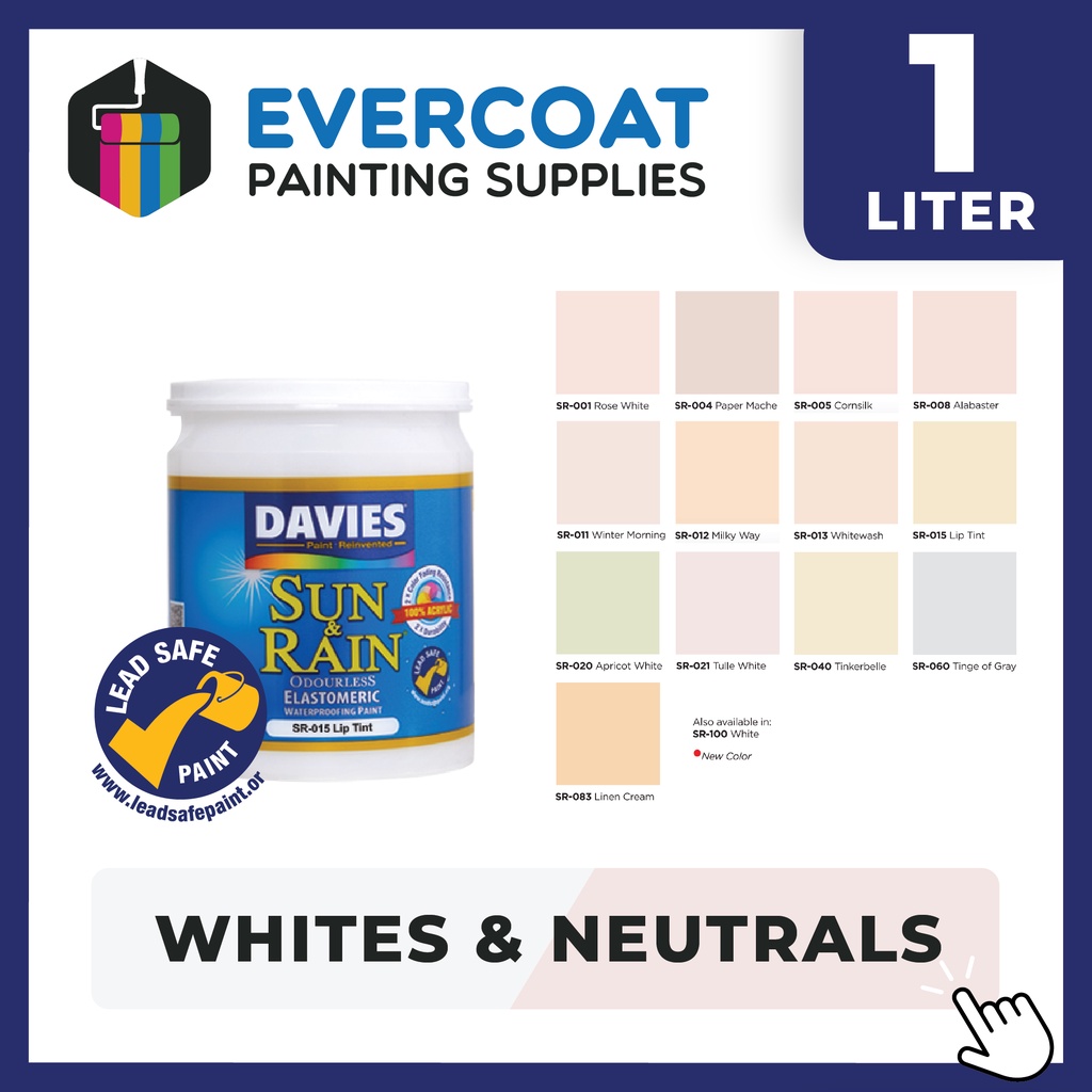 Davies Paints Sun & Rain 1-Liter (White & Neutrals) | Shopee Philippines