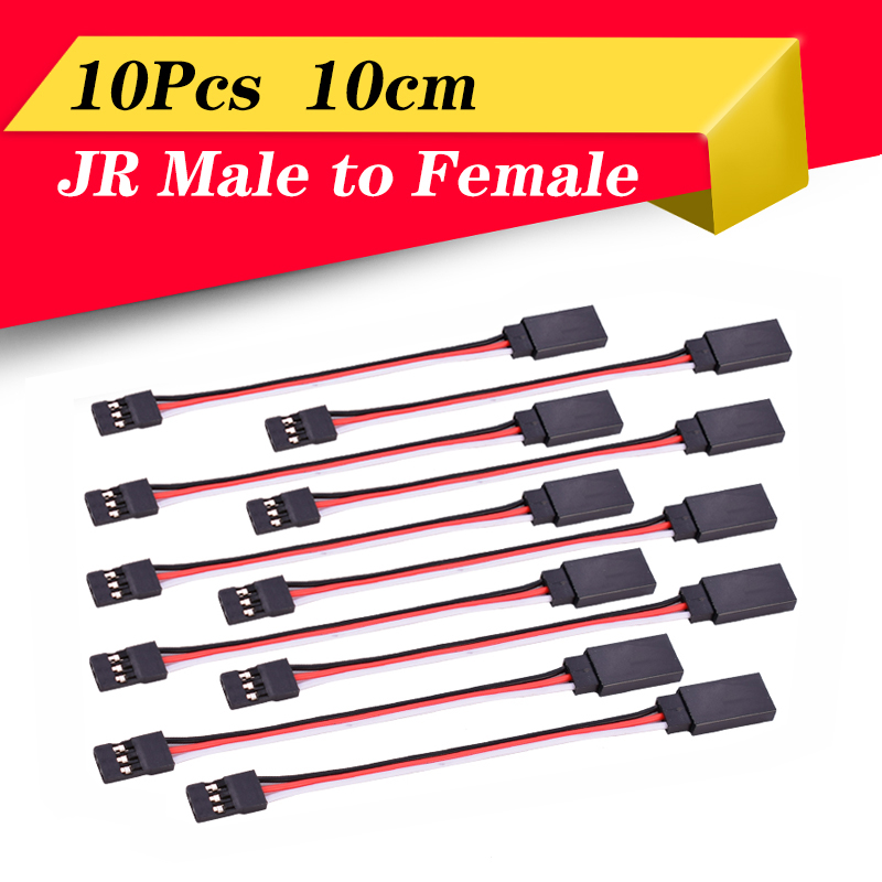 10Pcs 100mm Servo Extension Lead Wire Cable For RC Futaba JR Male to ...