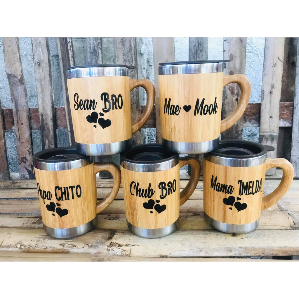 Personalized Bamboo Coffee Mug 380ml | Shopee Philippines