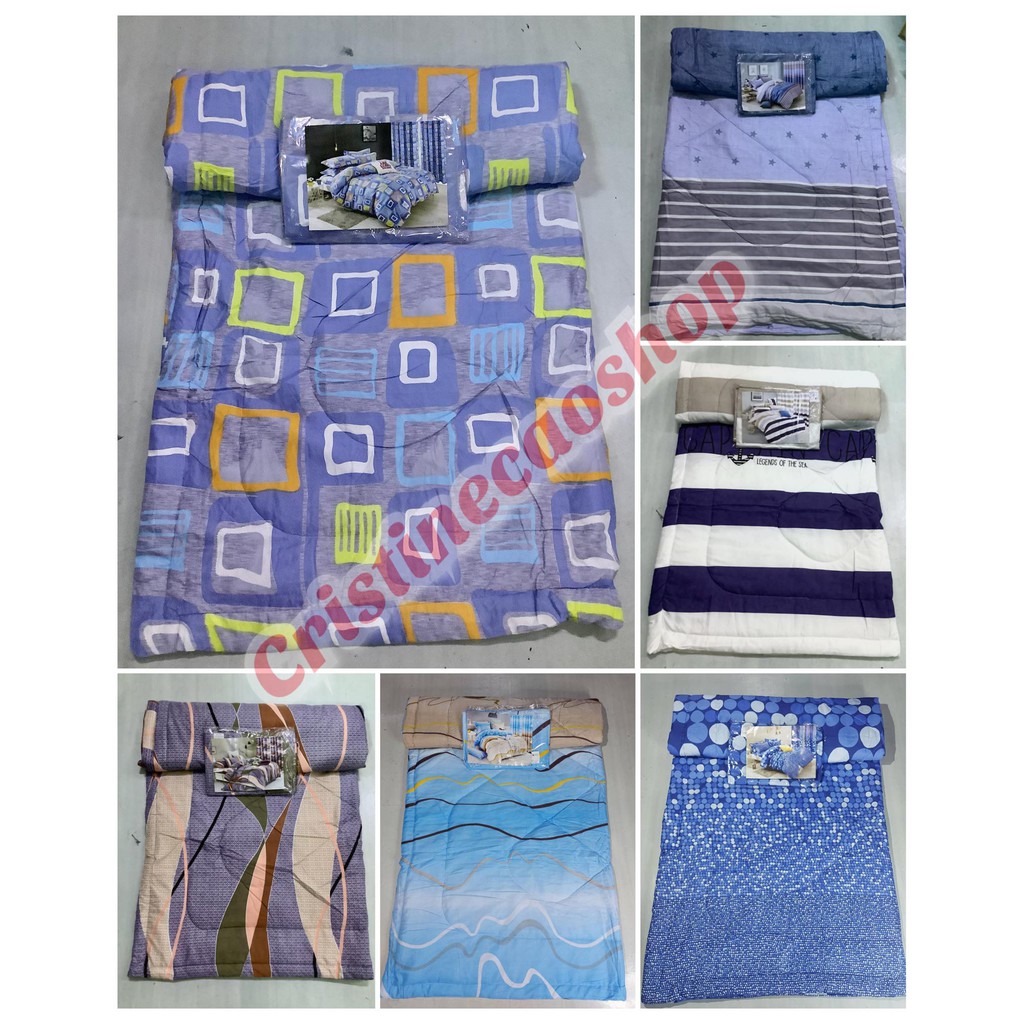 5in1 COMFORTER SET QUEEN SIZE POLYCOTTON | Shopee Philippines