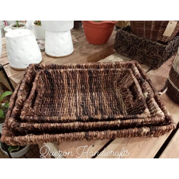 Basket trays with handle (set of 3) | Shopee Philippines