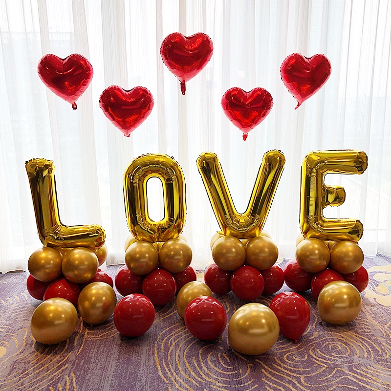 32 Inch LOVE Letter Balloons Set Valentine's Day Decoration Anniversary ...
