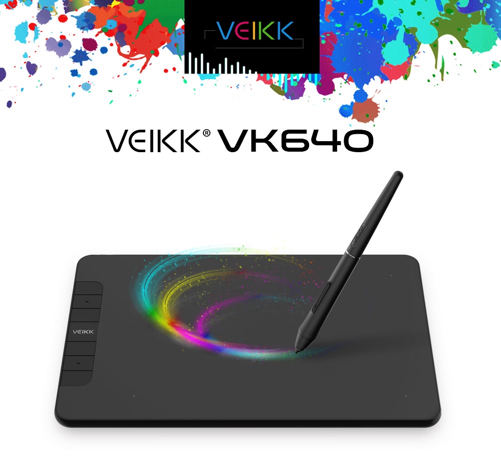 VEIKK VK640 Drawing Tablet Pen Tablet 6x4 Inch Support Android Phone ...