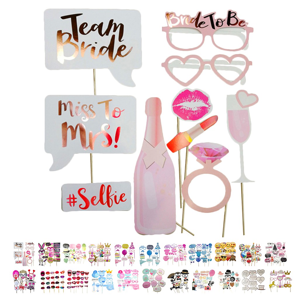 DIY Photo Booth Party Props On A Stick Brides Single Wedding Birthday ...