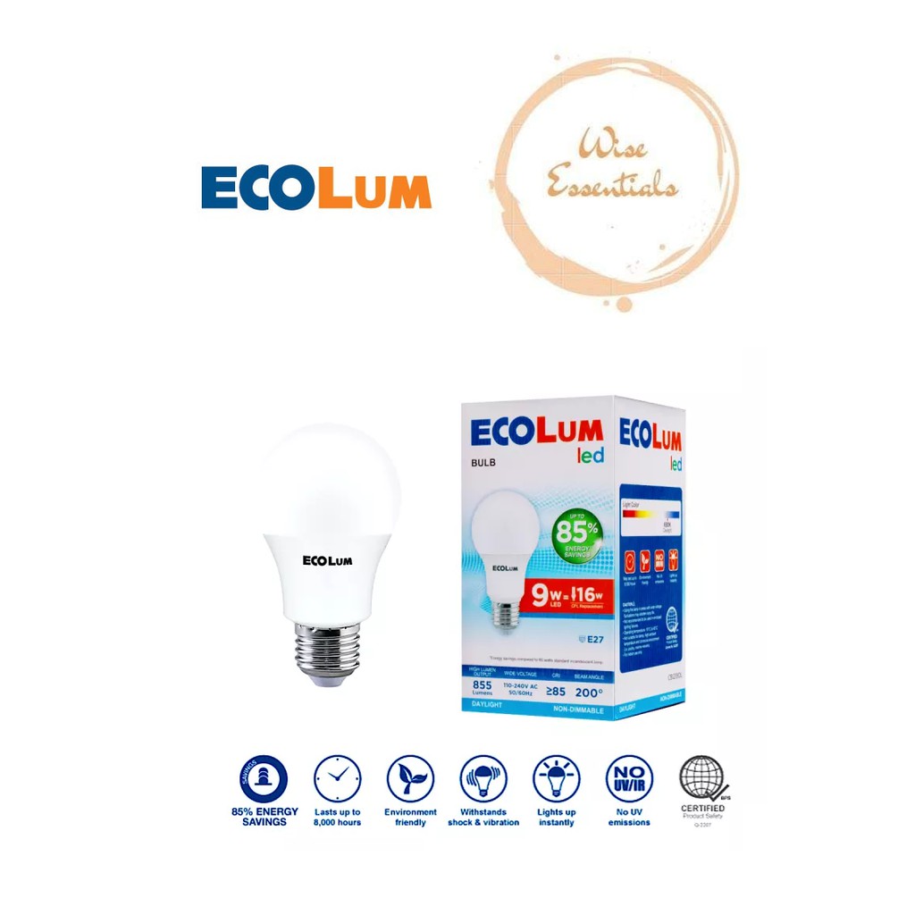 ECOLum LED Light Bulbs DAYLIGHT 3W, 5W, 7W, 9W, 11W, 13W, 15W, 17W, 19W ...