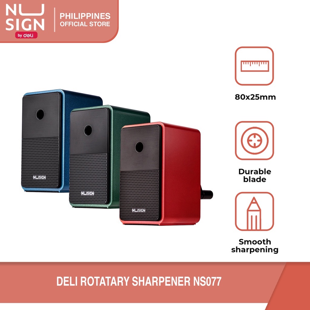 Deli NS077 NuSign Rotary Sharpener [79NS077] | Shopee Philippines