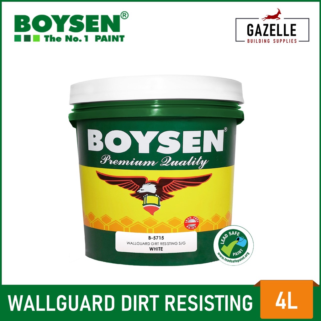 BOYSEN Wallguard Dirt Resisting Latex White #5715 - 4L | Shopee Philippines