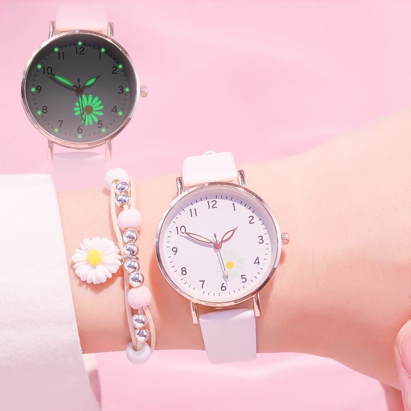 Starry Sky Luminous Girls Heart Quartz Watch Female Student Goddess ...