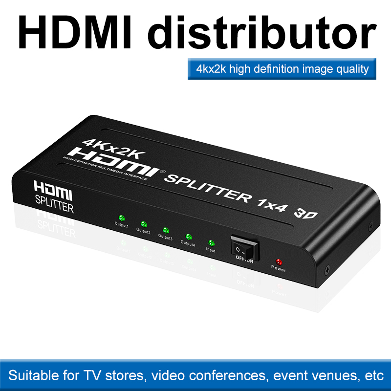 1X4 HDMI Splitter 4K * 2K Video HD 1 in 4 out HDMI Distributor 4K 3D ...