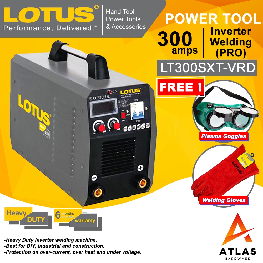 Lotus Arc Inverter Welding Machine (PRO) 300Amps LT300SXT-VRD | Shopee ...