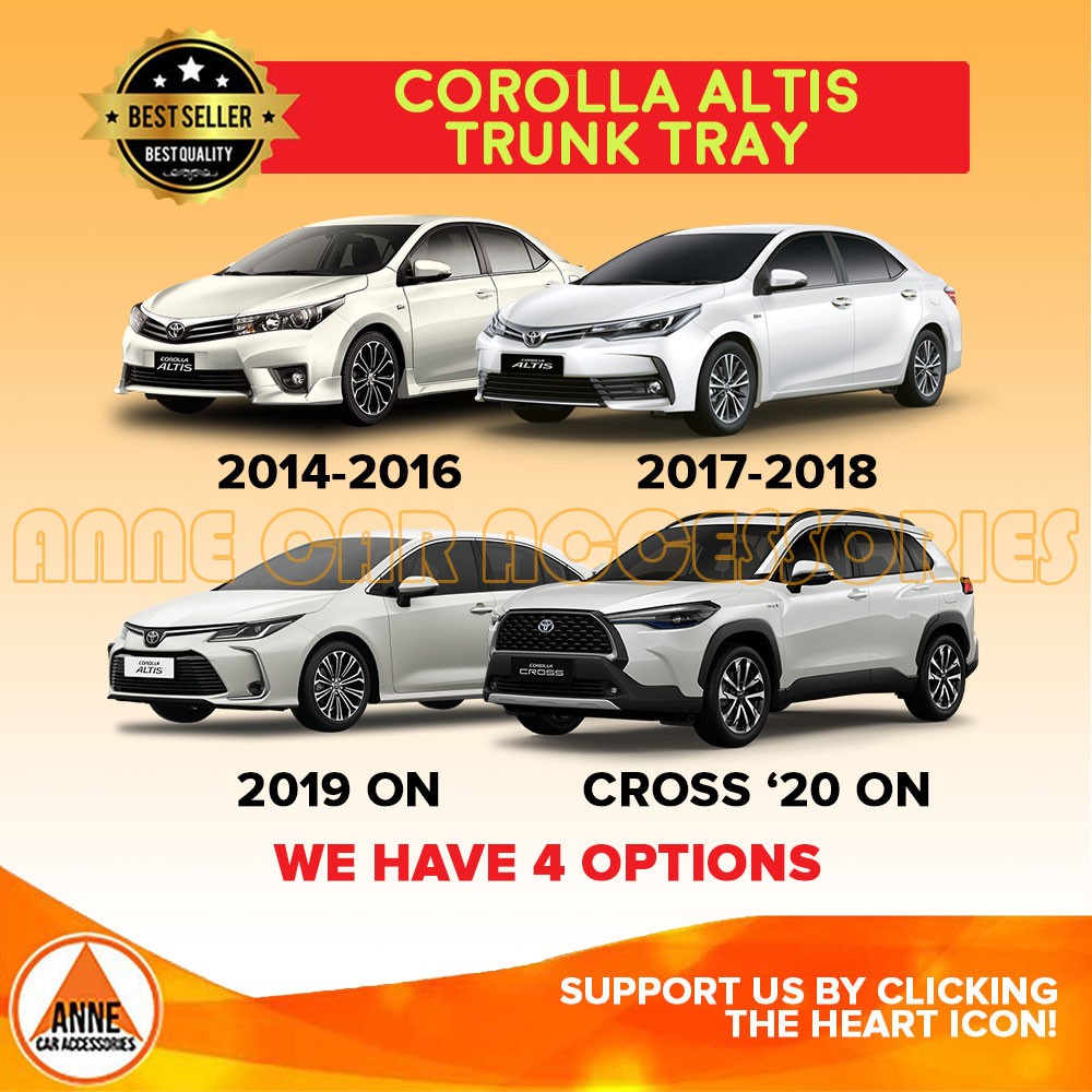 Toyota Altis / Cross / Corolla 2014 - 2023 Model Trunk Tray / Cargo ...