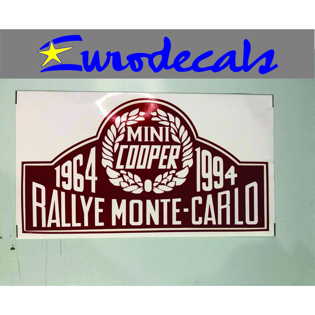 Eurodecals Mini Cooper Rallye Monte Carlo 1964-1994 Classic Sticker ...