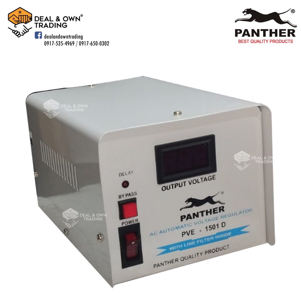 Panther PVE 1501 D AVR Relay Type, 1500 Watts Output 220V AC with 3-5 ...