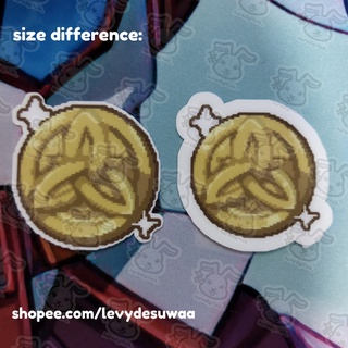 Genshin Impact Mora Pixel Art Water-resistant Vinyl Glittered Sticker ...