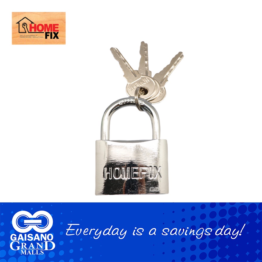 HOMEFIX Padlock, Square Type Padlock with 3-pieces Vane Keys in Silver ...