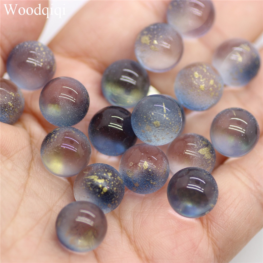 12mm 20pcs Exquisite Glass Round Beads Sprinkle Golden Crystal Ball ...