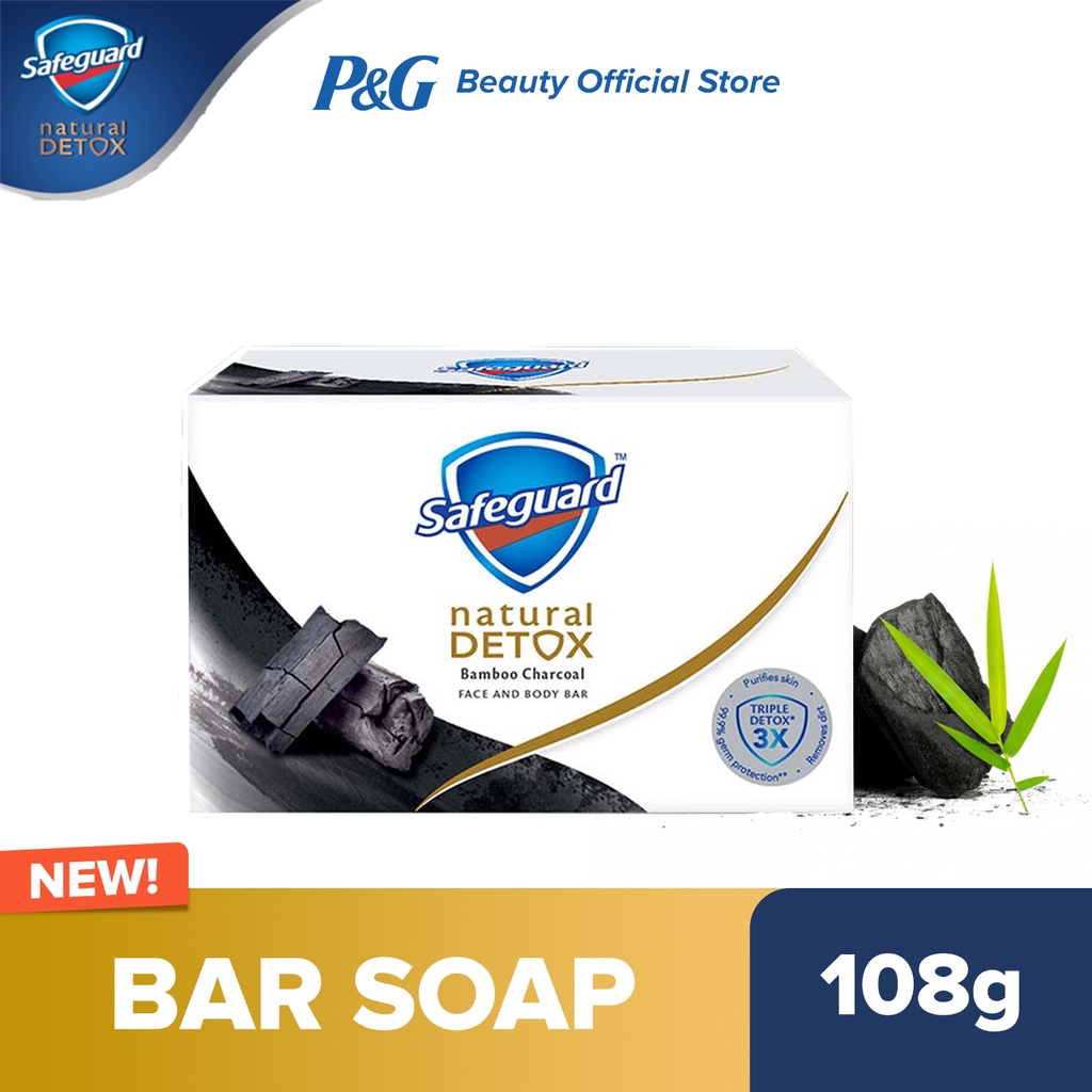 Safeguard Detox Face and Body Bar Soap Charcoal 108g | Shopee Philippines